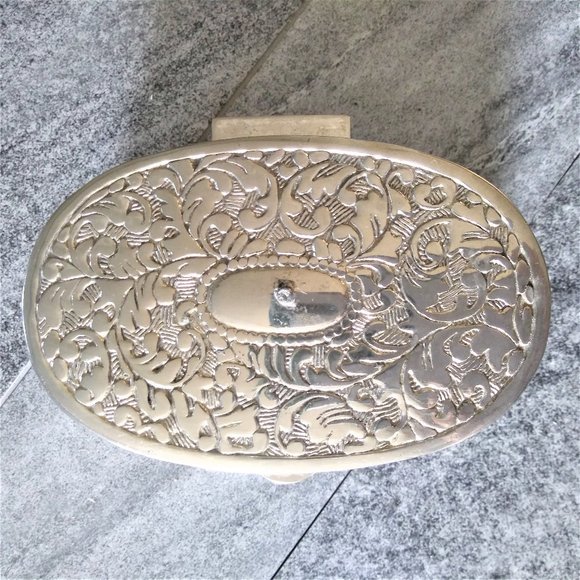 Storage & Organization | Small Oval Silver Plated Trinket Box | Poshmark